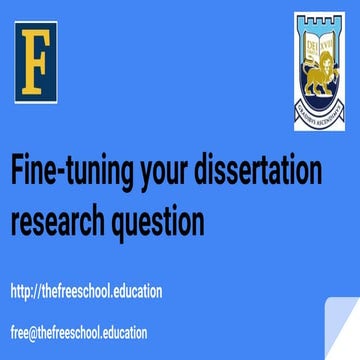 Fine tuning your dissertation research question. | PDF | Education