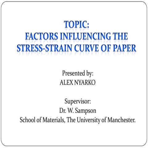 Factors influencing the stress-strain curve of paper. | PPTX ...