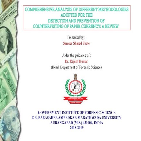 Detection and Prevention of counterfeiting of paper currency | PPT
