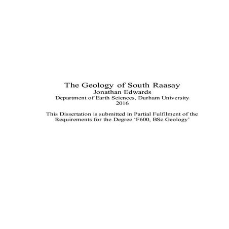 The Geology of South Raasay Dissertation | DOCX