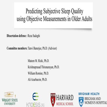 Predicting Subjective Sleep Quality Using Objective Measurements in ...