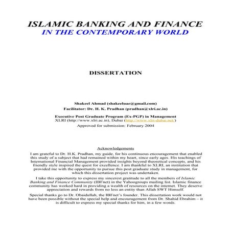 Dissertation xlri islamic-finance_shakeel_ahmad | DOC