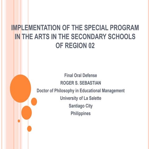 Implementation of the Special Program in the Arts of the Secondary ...