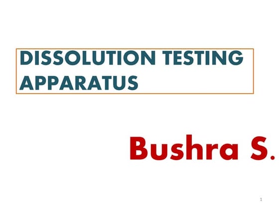 Disintegration and dissolution tests | PPT
