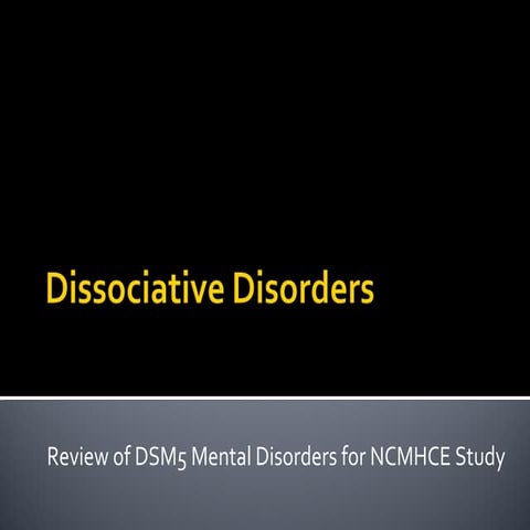 Dissociative Disorders | PPT