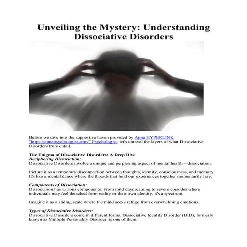 Dissociative Disorders | PDF