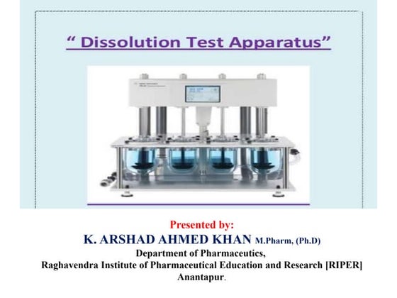 Disintegration and dissolution tests | PPTX | Pharmaceutical Industry ...