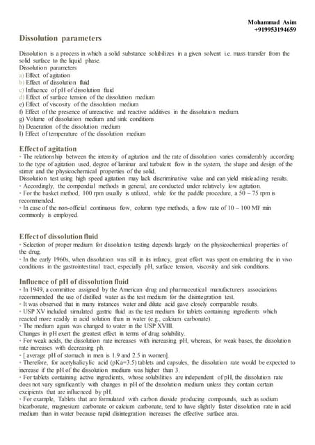 DISSOLUTION AND FACTORS AFFECTING DISSOLUTION | PPTX