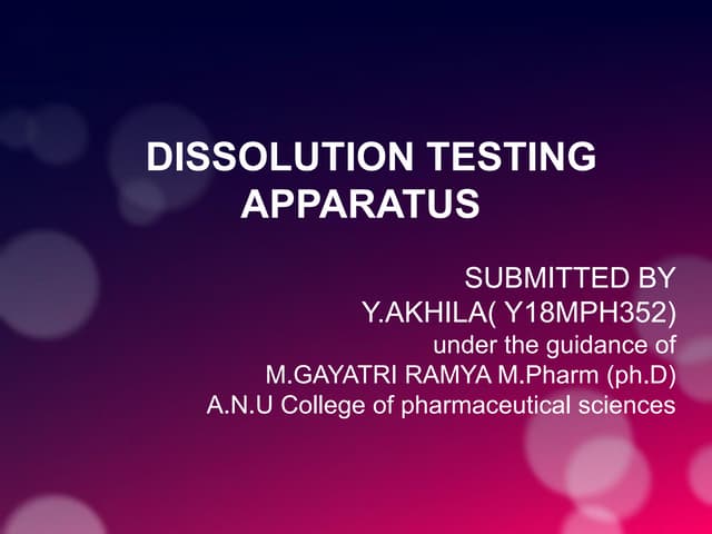 Dissolution test | PDF