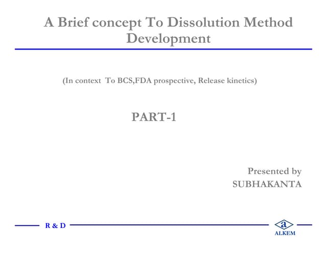 Dissolution-method Development-PPT | PPT