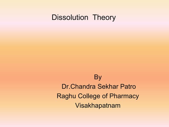 Theories of dissolution | PPTX