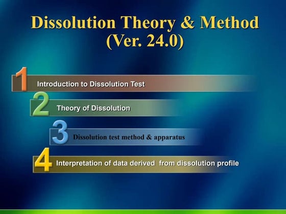 DISSOLUTION AND MECHANISM OF DRUG RELEASE | PDF