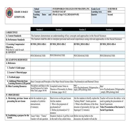 DISS SEPT 9.docx Daily Lesson Log in Discipline And Ideas | DOCX
