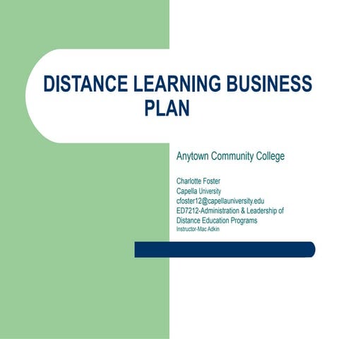 Distance%20 learning%20business%20plan.ppt 1 | PPT