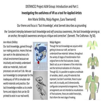 DISTANCE Project: Using your maker's tacit knowledge to design in ...
