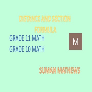 DISTANCE AND SECTION FORMULA | PPTX