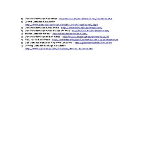 Distance Between Places | PDF