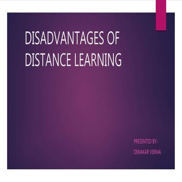 Disadvantages of Distance Learning | PPTX
