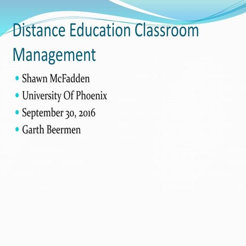 Distance education classroom management | PPT