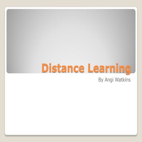 Distance learning | PPT