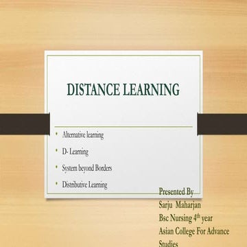 Distance learning | PPT
