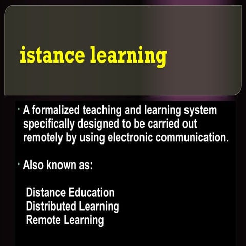 Distance Learning | PPT