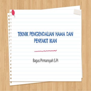 Teknik pengendalian hama dan penyakit pada ikan | PDF