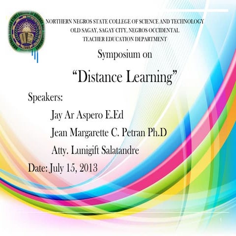 Distance learning final report | PPT