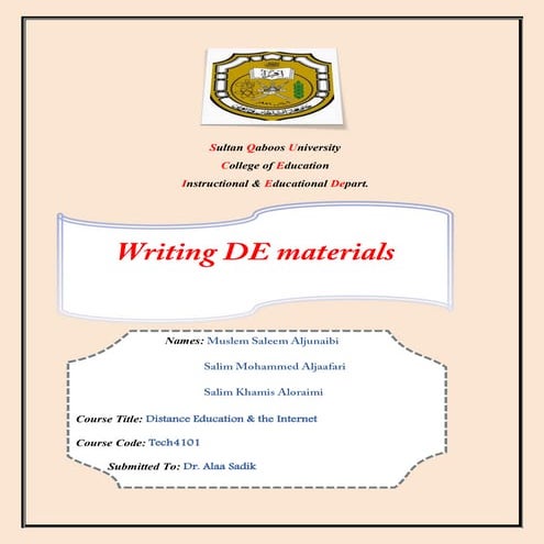 Distance learning material | PDF