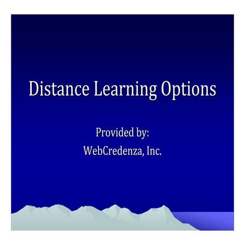 Distance Learning Options | PPT