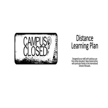 Distance Learning Plan | PPT | Free Download
