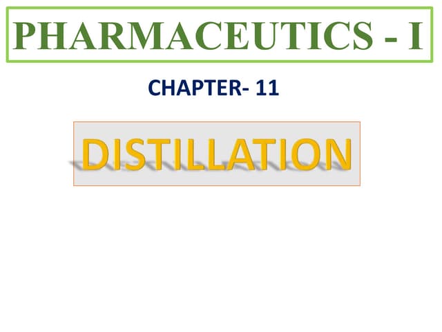 Pharmaceutical engineering: Distillation | PDF