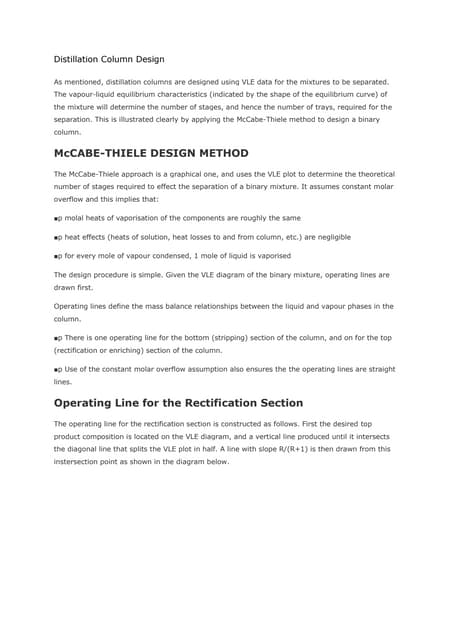 Distillation Column Design | PPTX