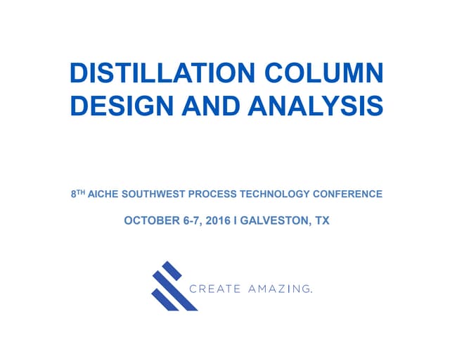 Distillation Column Design | PPTX