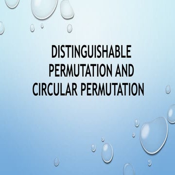 Distinguishable Permutation And Circular Permutation Pptx