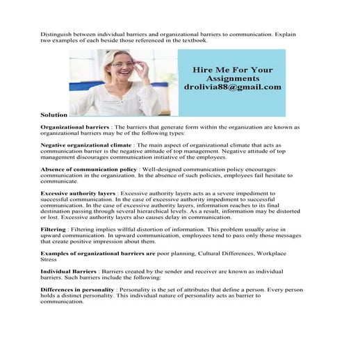 Distinguish between individual barriers and organizational barriers to.docx