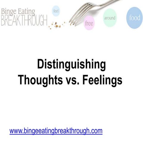 Distinguishing Thoughts vs. Feelings | PPTX