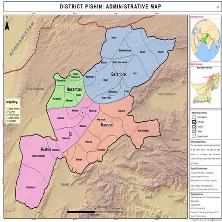 Map of District Pishin divided into Tehsils. | PDF
