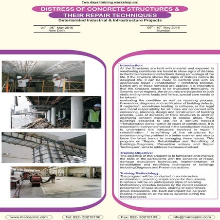 Training on Distress of concrete structures & their repair techniques | PDF