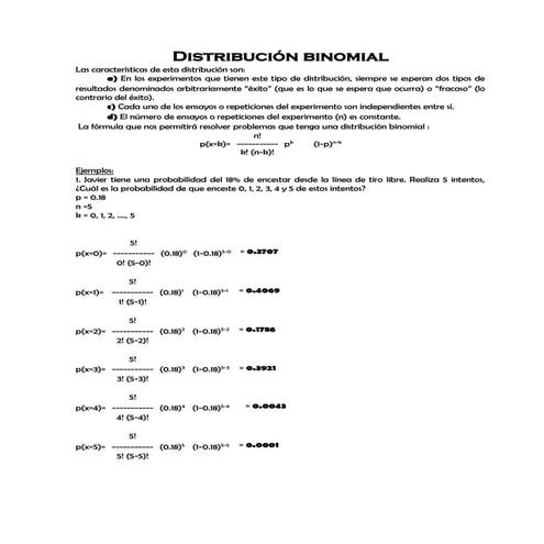 DISTRIBUCIÓN BINOMIAL | DOCX