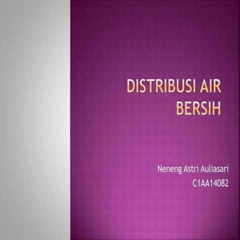 Distribusi air bersih | PPTX