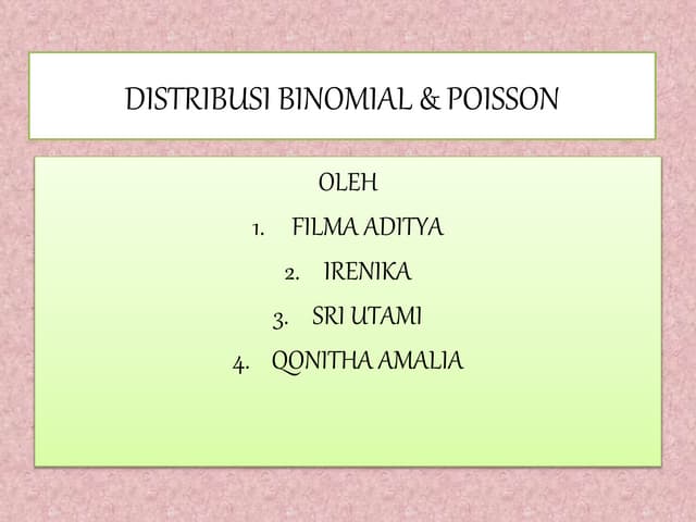 File1 soal contoh binomial dan poisson | PDF