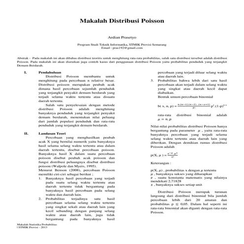 Distribusi poisson | PDF