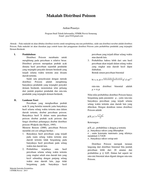 Distribusi poisson | PPT