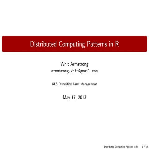Distributed Computing Patterns in R | PDF