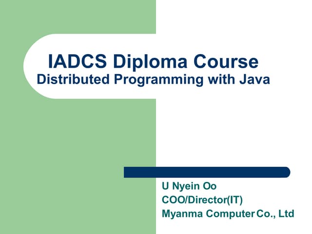 Distributed Programming using RMI | PPT Distributed Programming using RMI | PPT