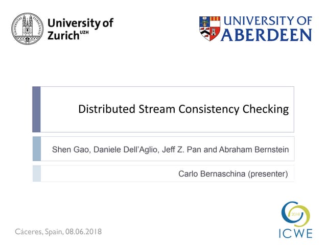 Distributed stream consistency checking | PPT Distributed stream consistency checking | PPT
