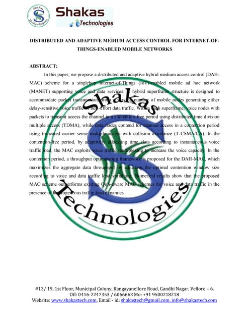 Distributed And Adaptive Medium Access Control For Internet Of Things Enabled Mobile Networks Pdf
