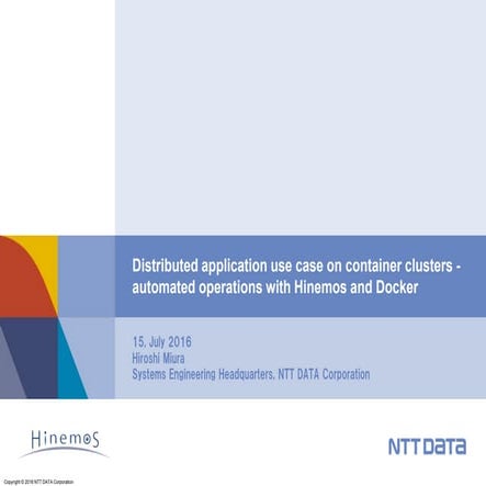 Distributed Application Usecase On Docker Ppt 
