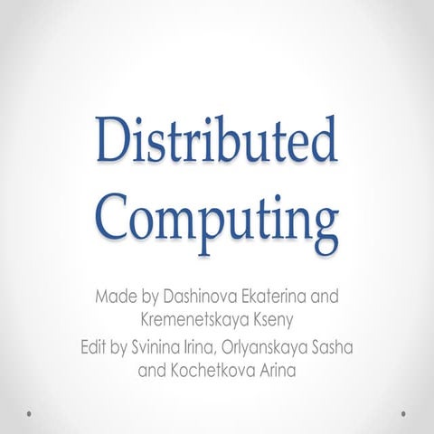 Distributed computing 2 | PPTX
